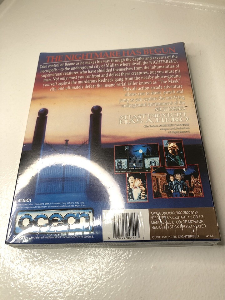 NIGHT BREED SEALED NEW Commodore Amiga Ocean Clive Barkers Game VTG Big ...