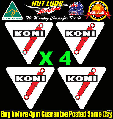 KONI SHOCKS STICKERS x4 50mm Car Race Rally Motorsport Shock Absorber ...