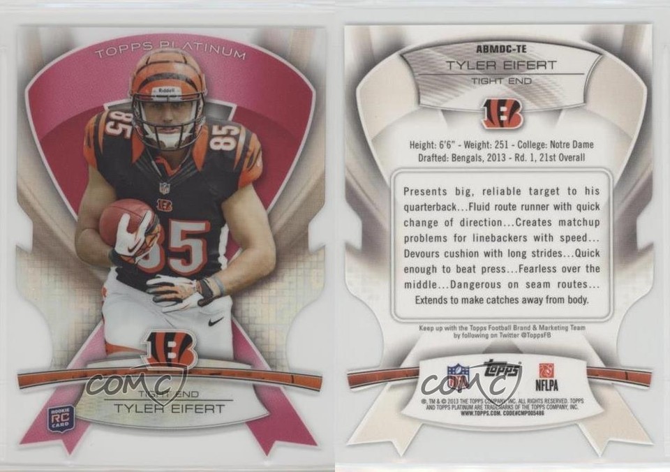 2013 Topps Platinum Die-Cut Ribbons BCA Pink Tyler Eifert #ABMDC-TE fm0 ...
