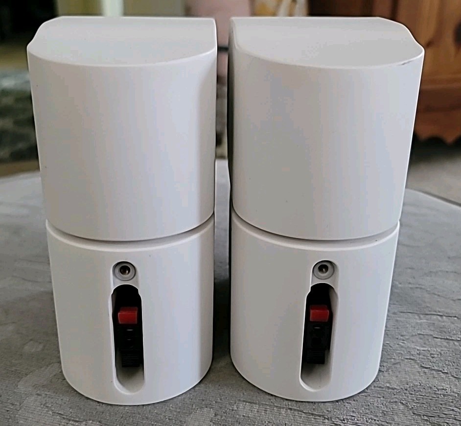 2 Bosel Double Cube Speakers White Acoustimass Lifestyle Surround. | eBay