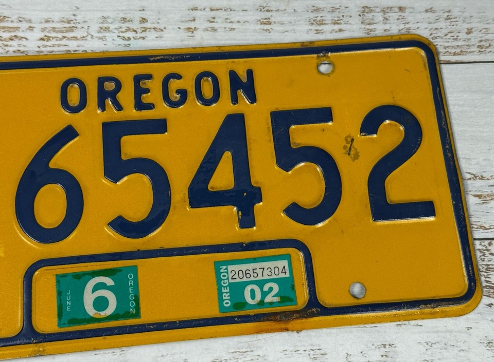 Oregon Motor Home License Plate HC 65452 Yellow | eBay