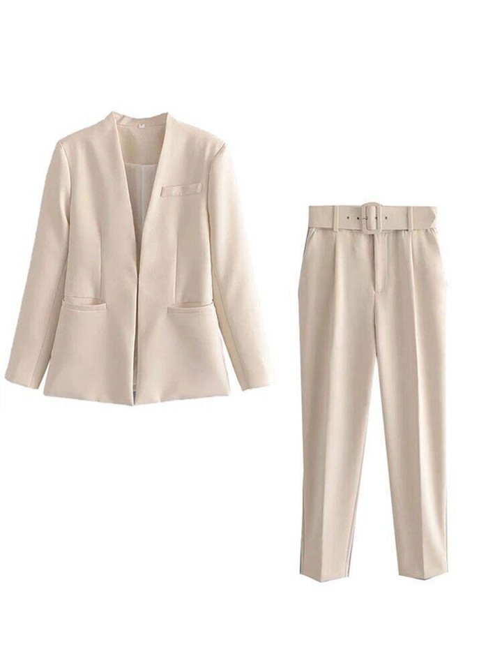 Set Woman 2 Pieces Blazer with Pant Suits Office Ladies Formal Overalls ...