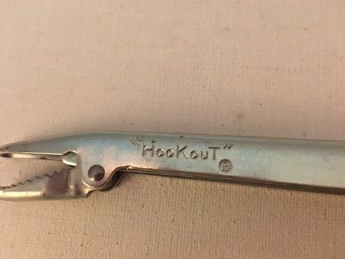 Baker Hookout Fishing Hook Remover w/Gripping Teeth Clamp 9-1/2" Made ...