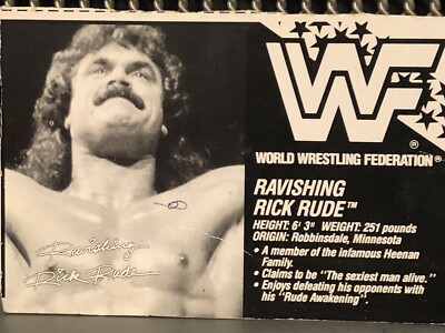 WWE Rick Rude Hasbro Bio Card Wrestling Used WCW Classic Rare WWF ...