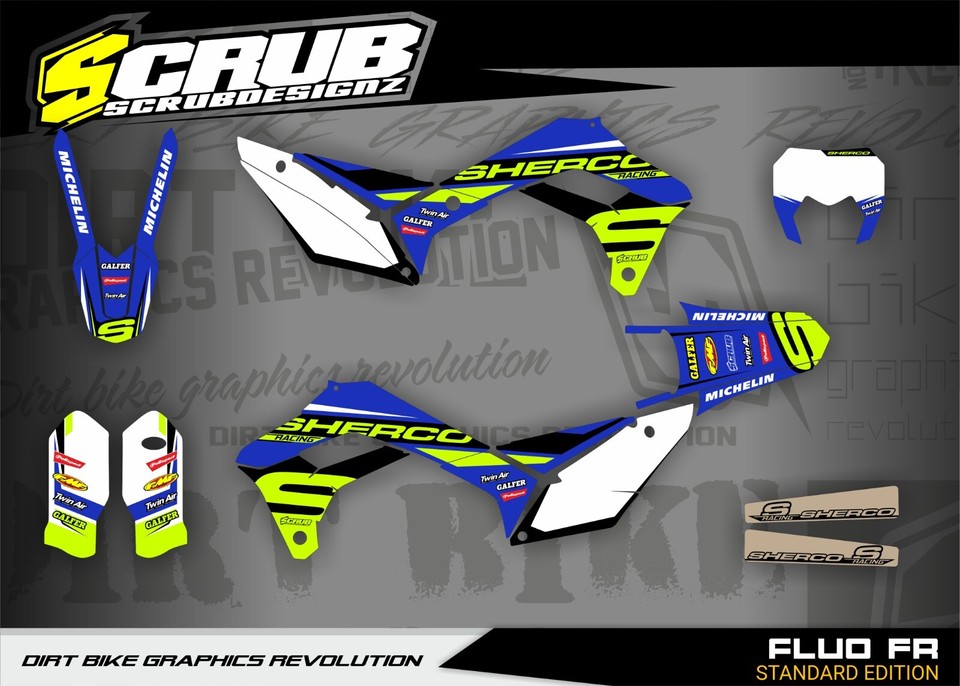 2017-2023 Sherco SE SEF Plastics + Graphics Off-road Motorcycle Fairing ...