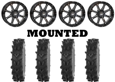 Kit 4 High Lifter Out&Back MaxD Tires 36x9-20 on STI HD4 Gloss Black ...