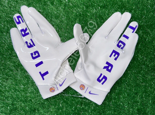Nike LSU Tigers Team Issued Superbad 6.0 Football Gloves White Size XL ...