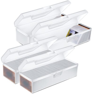 4Pack Plastic Trading Card Storage Box Deck Card Organizer Case Holds ...