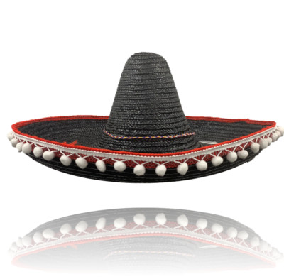 Mexican Sombrero Gringo Hat Black Adult Fancy Dress Halloween Costume ...