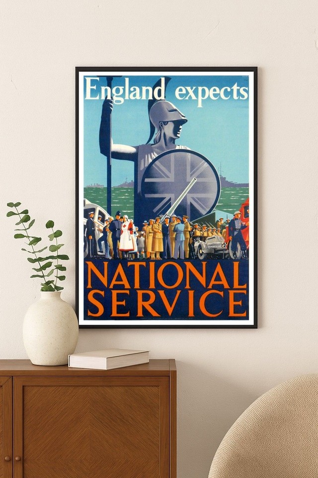 🇬🇧 England Expects National Service Poster - Vintage 1940s Art - 24x36 ...