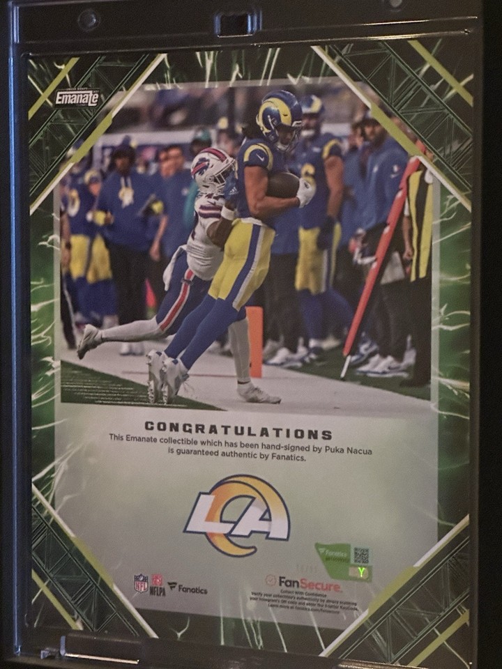 Puka Nacua Fanatics Emanate Signed 8x10 NFL Catch Leader Perfect! Rams ...