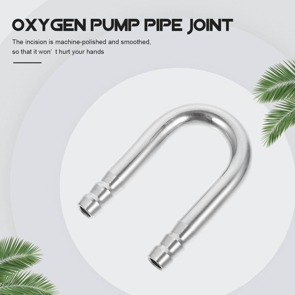 1PC Fish Tank Oxygen Pump Pipe U Joint Stainless Steel Pipe U-Shape ...