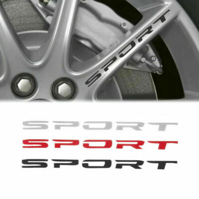 4x SPORT Style Car Rims Wheel Hub Racing Sticker Graphic Decal Strip ...