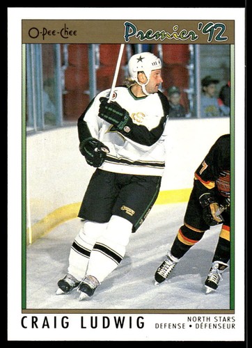 1991-92 O-Pee-Chee Premier #80 Craig Ludwig Minnesota North Stars ...