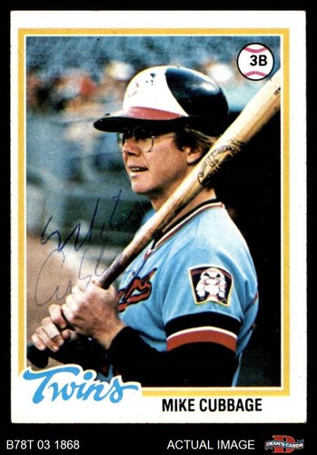 1978 Topps #219 Mike Cubbage Twins AUTO Signed | eBay