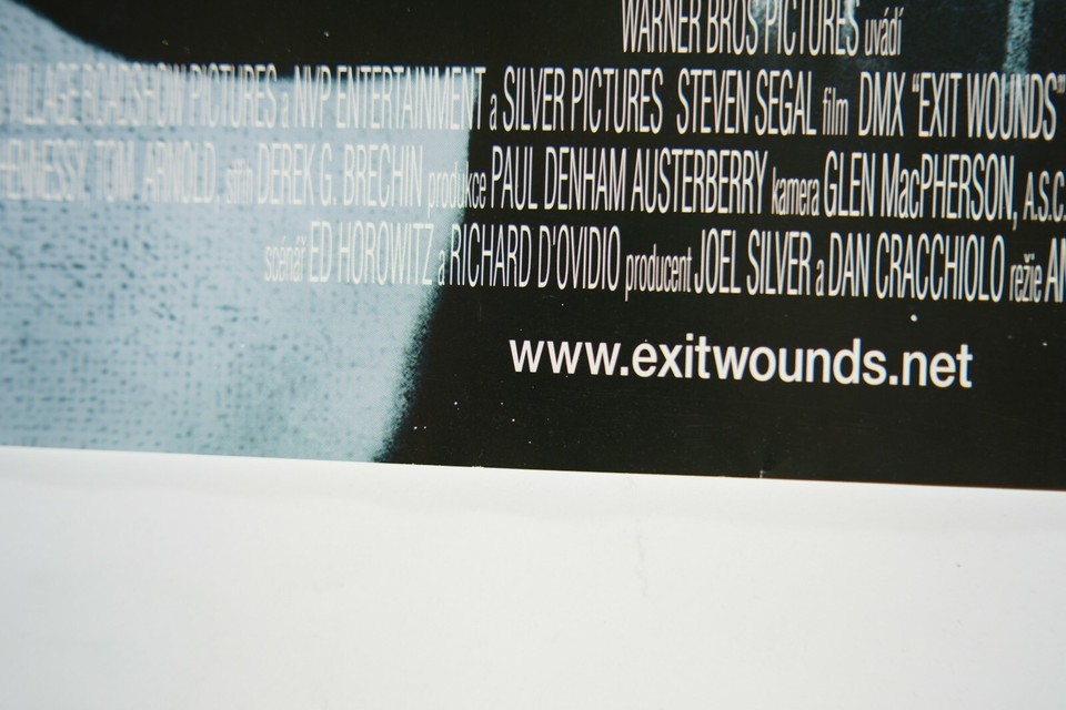 EXIT WOUNDS 23x33 Original Czech movie poster 2001 STEVEN SEAGAL, DMX ...