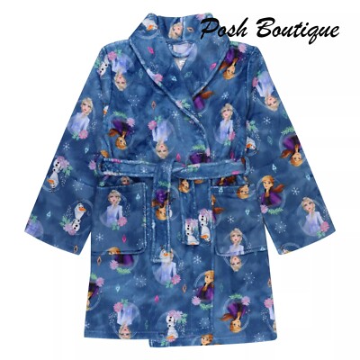 $40 DISNEY Girl's Frozen Robe Bathrobe Elsa Anna Pajama Cover Up 4 6 8 ...