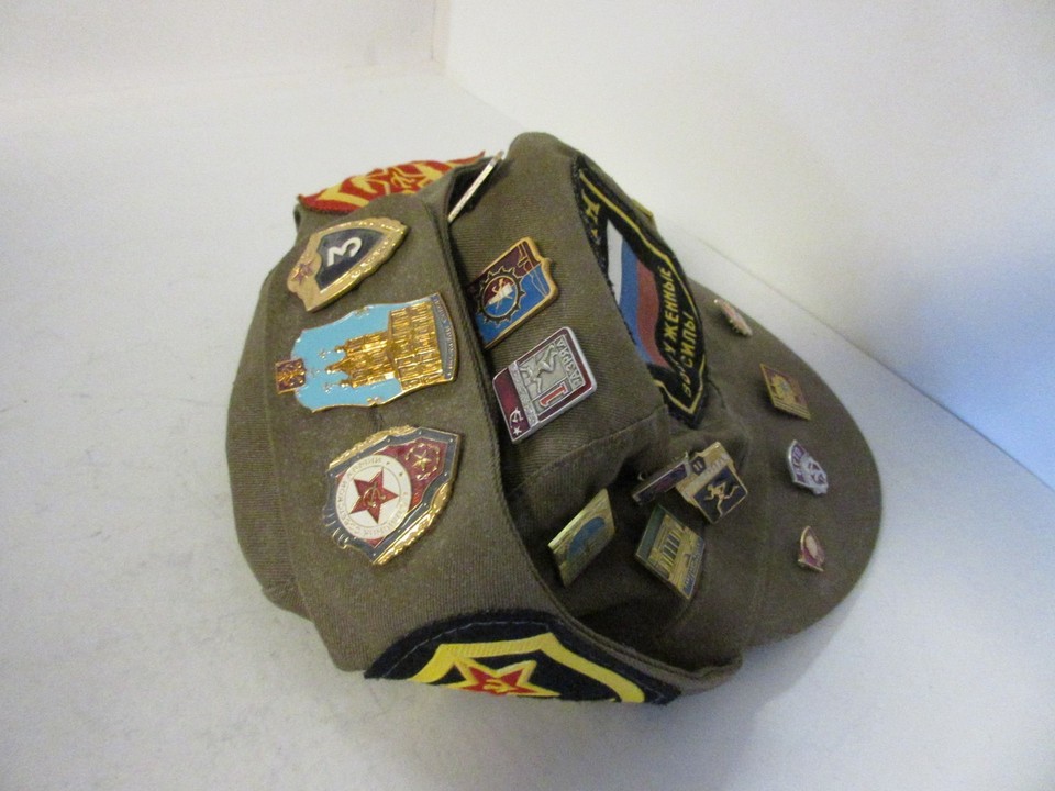 Vintage Soviet Union Russian Military Hat 18 Pins USSR 3 Patches #58 | eBay