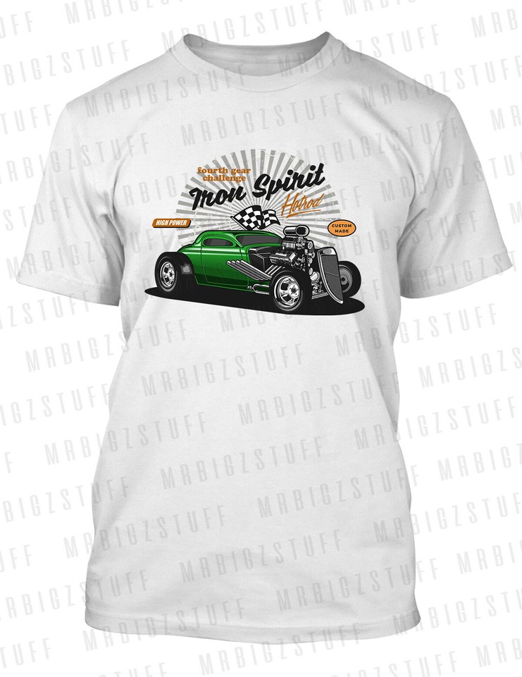 Hot Rod 1 Spirit Racing Tee Shirt Big Tall Graphic Pro Club Shaka RTP T ...
