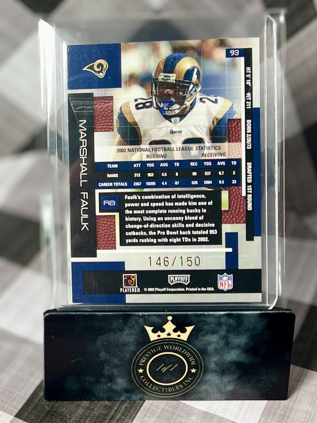 Marshall Faulk 2003 Absolute Memorabilia Spectrum /150 #93 St. Louis ...