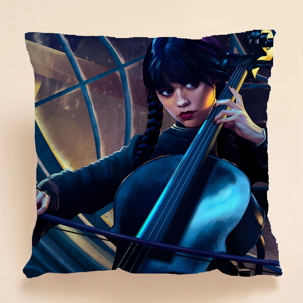 45cm Wednesday Addams Cushion Cover Throw Pillow Case Home Sofa Bed ...