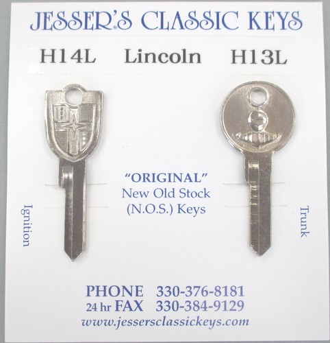 Vintage Lincoln NOS Crest and Knight Key Set 1954 1955 1956 | eBay
