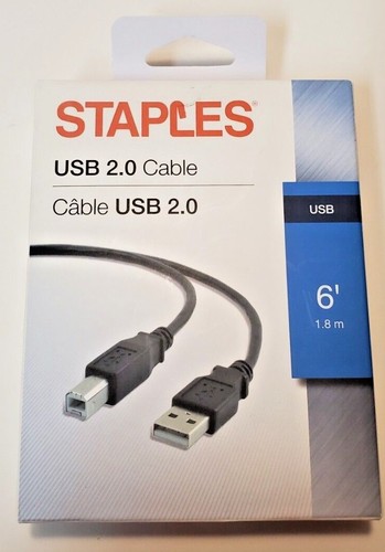 Staples USB 2.0 Cable 6' (1.8m) length USB cable good for printers USB ...