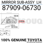 8790906730 Genuine Toyota MIRROR SUB-ASSY LH 87909-06730 | eBay
