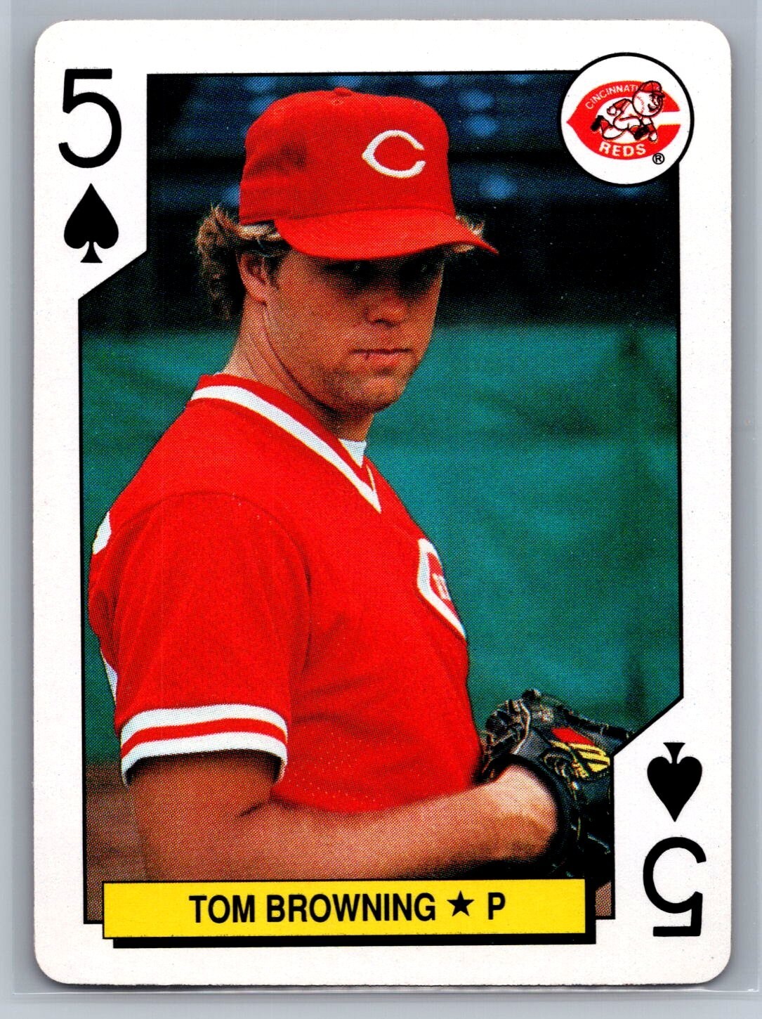 1991 Major League All-Stars Playing Card - Tom Browning - 5 Spades | eBay