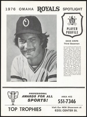 1976 Top Trophies OMAHA ROYALS (American Association) -DAVE CRIPE | eBay