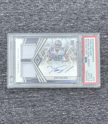 2019 Panini Phoenix Tony Pollard /149 Rookie RPA dual patch player worn ...