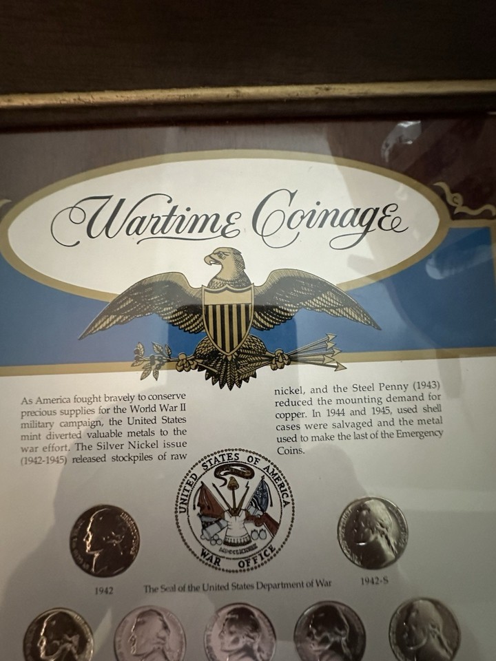 Wartime Coinage Framed Set of 20 US Coins 1942 - 1945 | eBay
