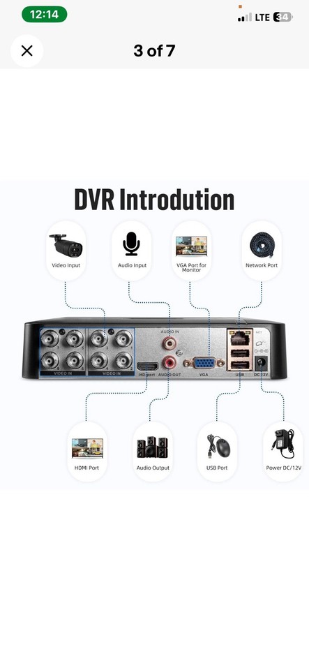 8CH Security DVR Recorder with 500G HDD 4-in-1 CCTV DVR for ...