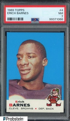 1969 Topps Football SETBREAK #4 Erich Barnes Cleveland Browns PSA 7 NM ...