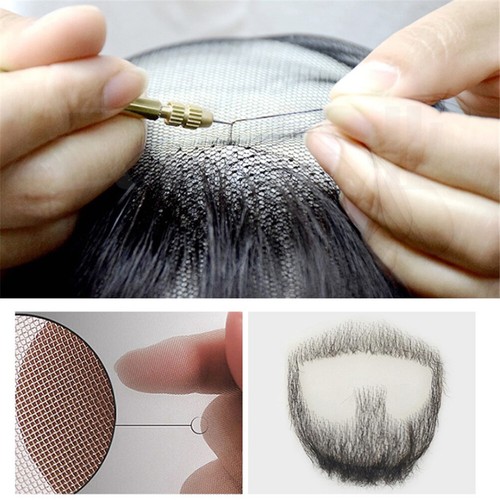 Seamless Lace Mustache Hand Made Human Hair Mustache Beard for Men ...