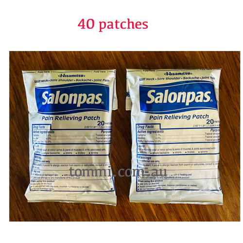 Salonpas Patch Pain Relieving Made in Japan 2 pack 40 Patches 7.2x4.6 ...