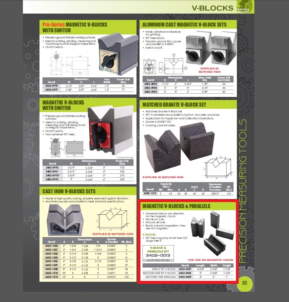 MATCHED PAIR MAGNETIC V-BLOCKS & PARALLELS SET (3402-0013) | eBay