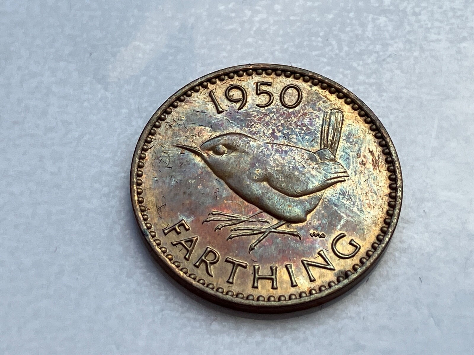 1950 GEORGE VI PROOF FARTHING Bronze • 2.83 g • ⌀ 20 mm KM# 867, Sp ...