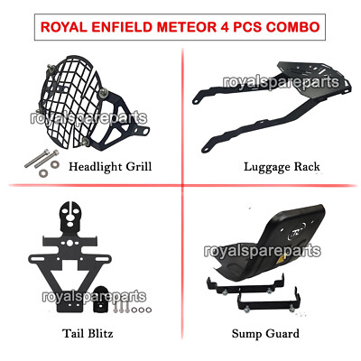 Fit For Royal Enfield Meteor 350 Headlight Grill, Rack, Tail Blitz ...