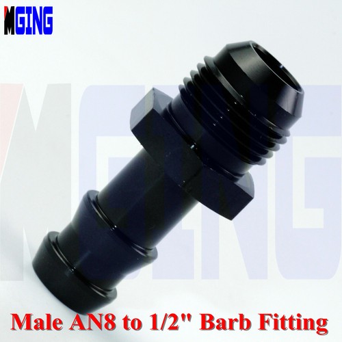 AN8 8AN 8 to 1/2" Push Lock 12.5mm Male Barb Fitting Hose End Adaptor ...