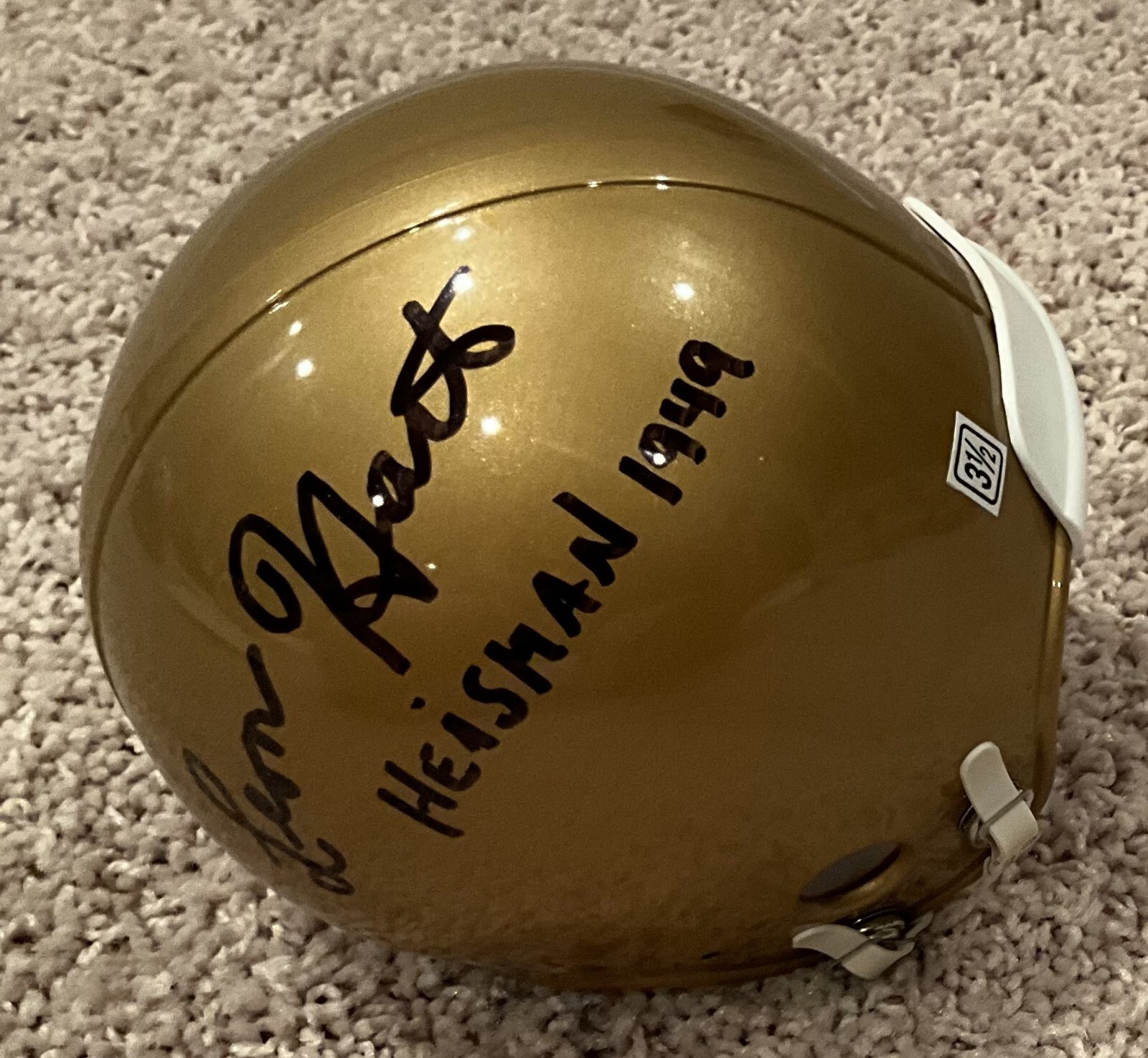 RARE Leon Hart Heisman 49 Signed Mini Helmet Notre Dame - CoA ...