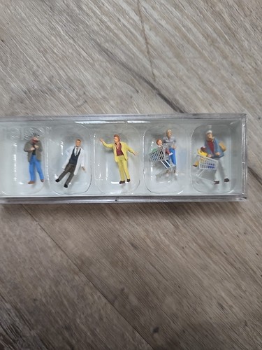 Preiser 10492 Ho Scale At the supermarket: People with shopping cart ...