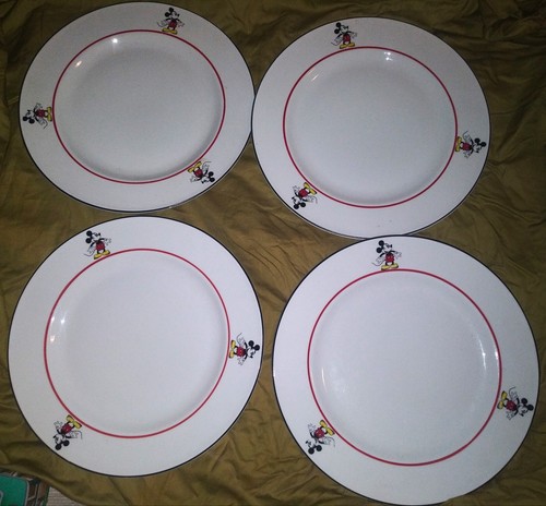 Set of 4 Vintage Gabbay Disney Mickey Mouse & Co. 10 1/2" Dinner Plates ...
