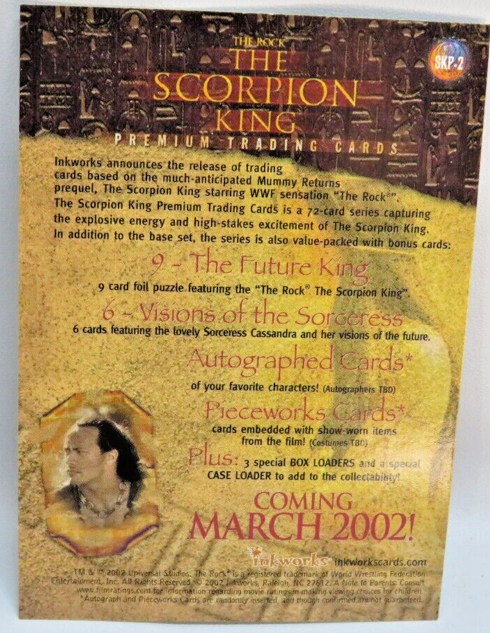 The Scorpion King The Rock Premium Trading Card Promo SKP-2 Inkworks ...