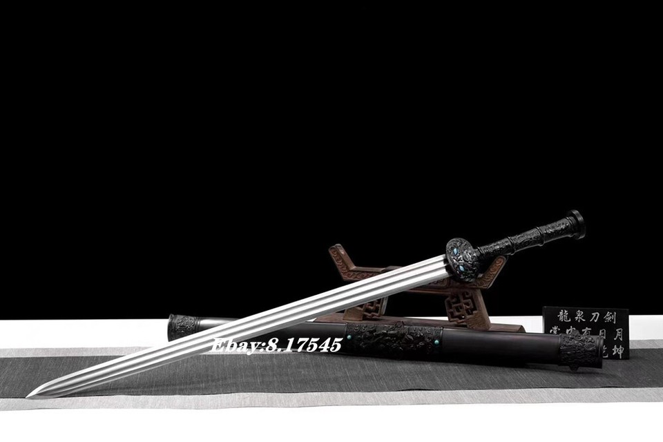 Metal Handle Black Battle Jian 1095Carbon Steel Han Tang Saber Chinese ...