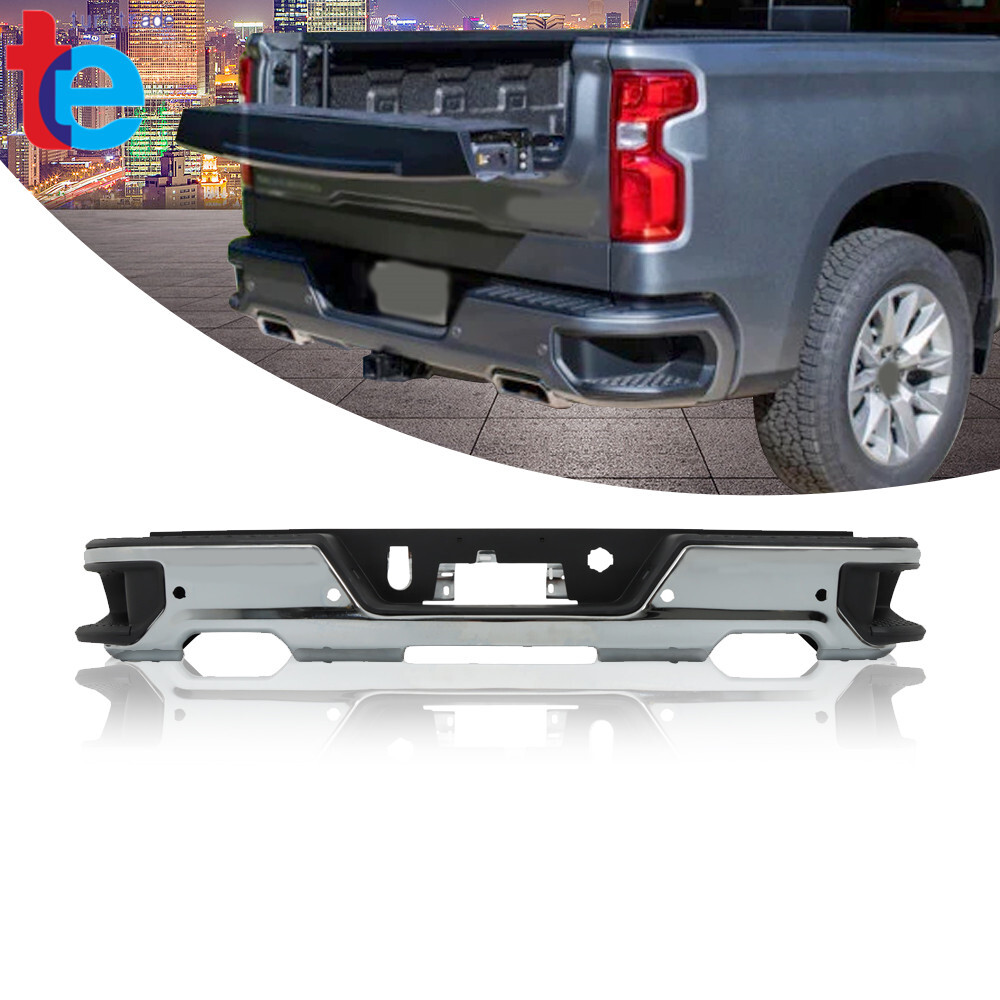 Rear Bumper Assembly Chrome For Chevy Silverado GMC Sierra 1500 2019 ...