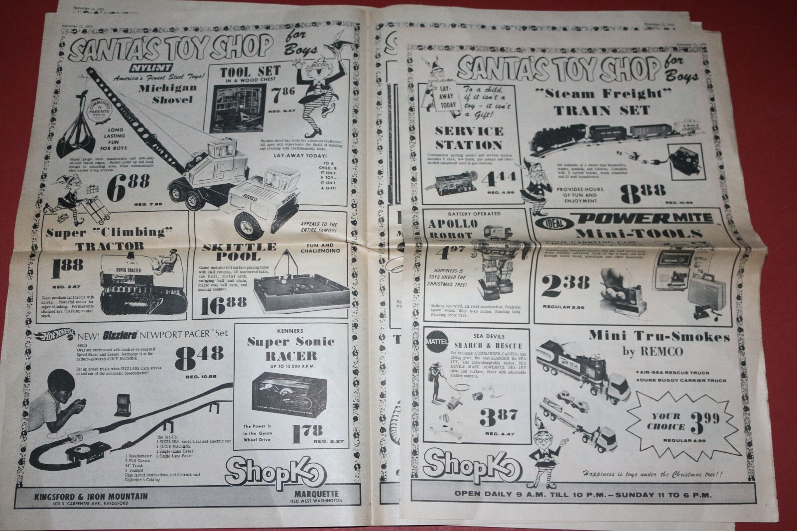 1970 Shopko newspaper catalog insert Christmas issue Hot Wheels, toys ...
