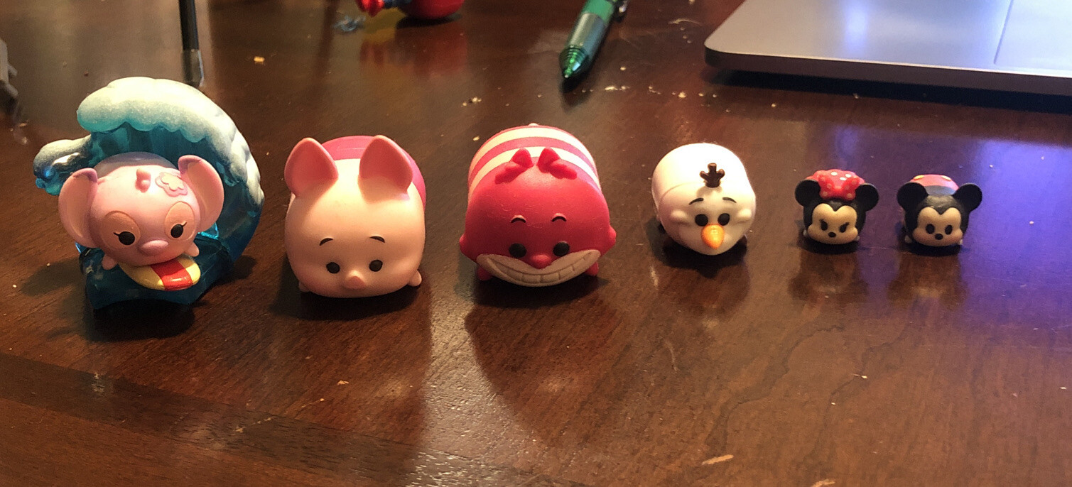 Disney Tsum Tsum Stackers Plastic Figures Piglet Olaf Mickey Minnie 6 ...