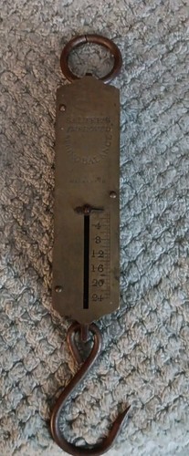 Vintage Brass Salter's Improved Spring Balance 24LB. Utility Weight ...