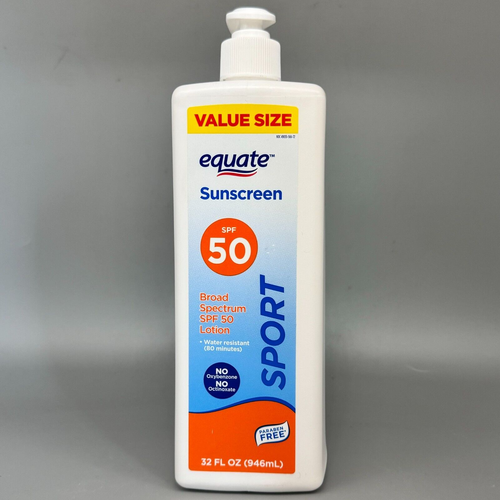 Equate Sunscreen SPF 50 Lotion Broad Sport Water Resistant 32 fl Exp 4/ ...